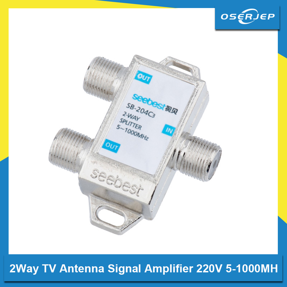 2Way CATV VCR TV Antenna Signal Amplifier 220V 5-1000MHz Booster ...