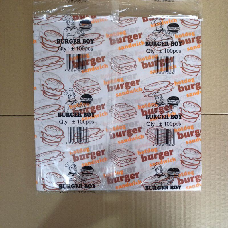 burger wrapping paper (100pcs+/-) | Shopee Malaysia