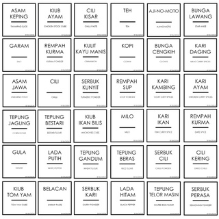 WATERPROOF MINIMALIST STICKER LABEL DAPUR / STICKER LABEL DAPUR ...