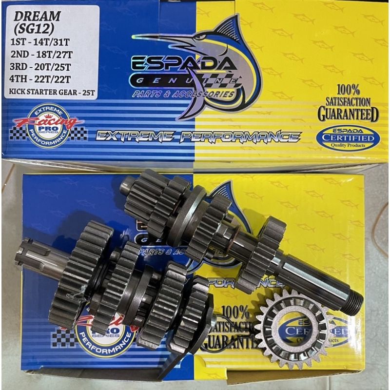 ESPADA GEARBOX GEAR BOX FULL SET RACING HONDA EX5 HP DREAM WAVE100 ...