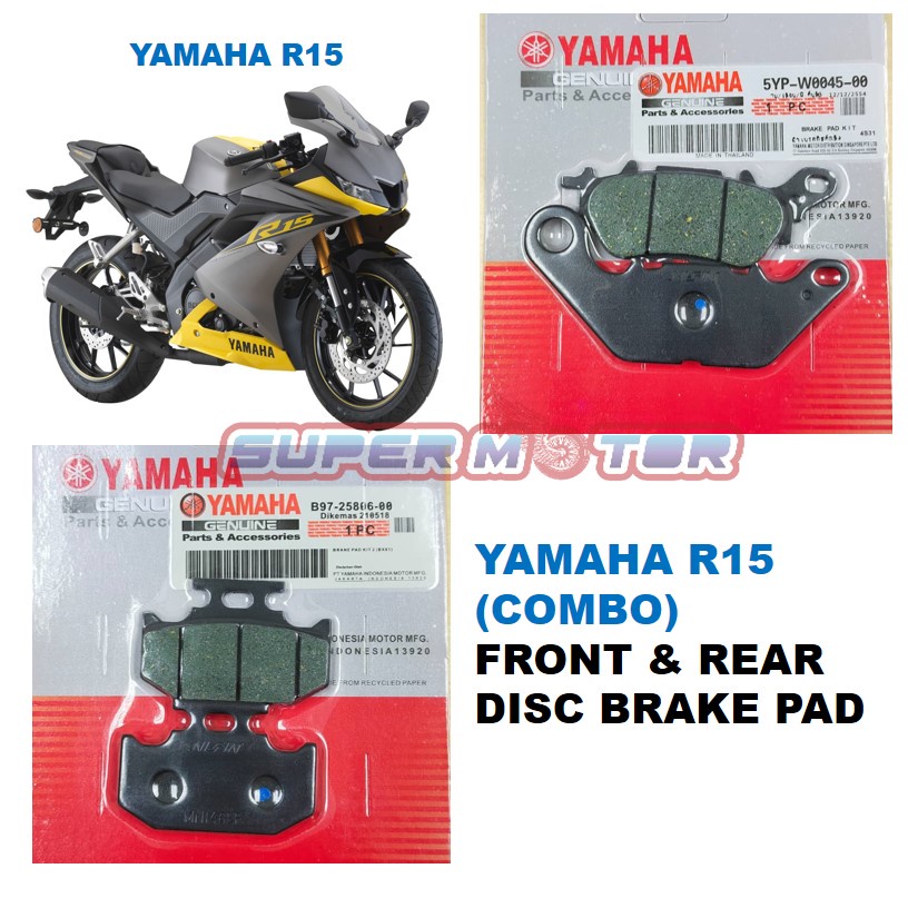 YAMAHA R15 / MT-15 DISC BRAKE PAD FRONT & REAR / YAMAHA R15 DISK BREK ... YAMAHA R15 / MT-15 DISC BRAKE PAD FRONT & REAR / YAMAHA R15 DISK BREK ...