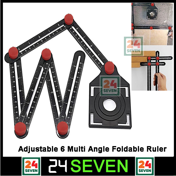 [ READY STOCK ] Adjustable 6 Multi Angle Ruler Measuring Foldable Ruler ...