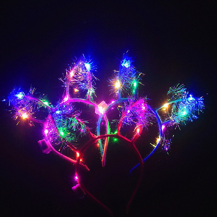 LED FLASHING EARS LIGHTS PLUSH CLOTH WRAPPED HEADBAND 10cm | Shopee ...