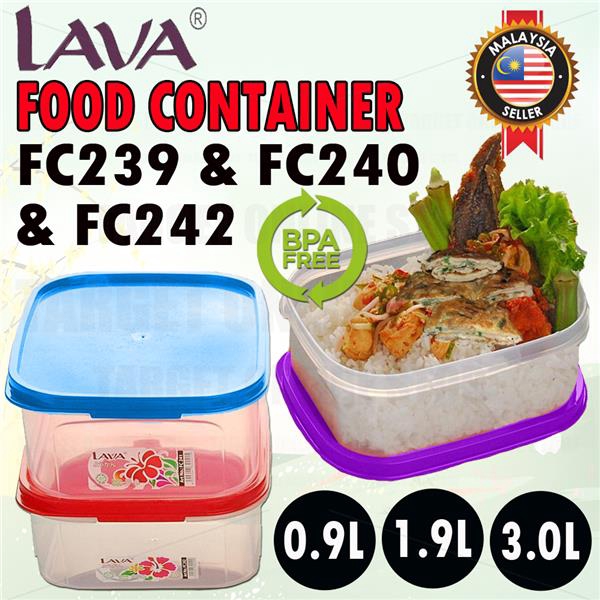 LAVA Food Container 0.9L (FC239) & 1.9L (FC240) & 3.0L (FC242) BPA Free ...