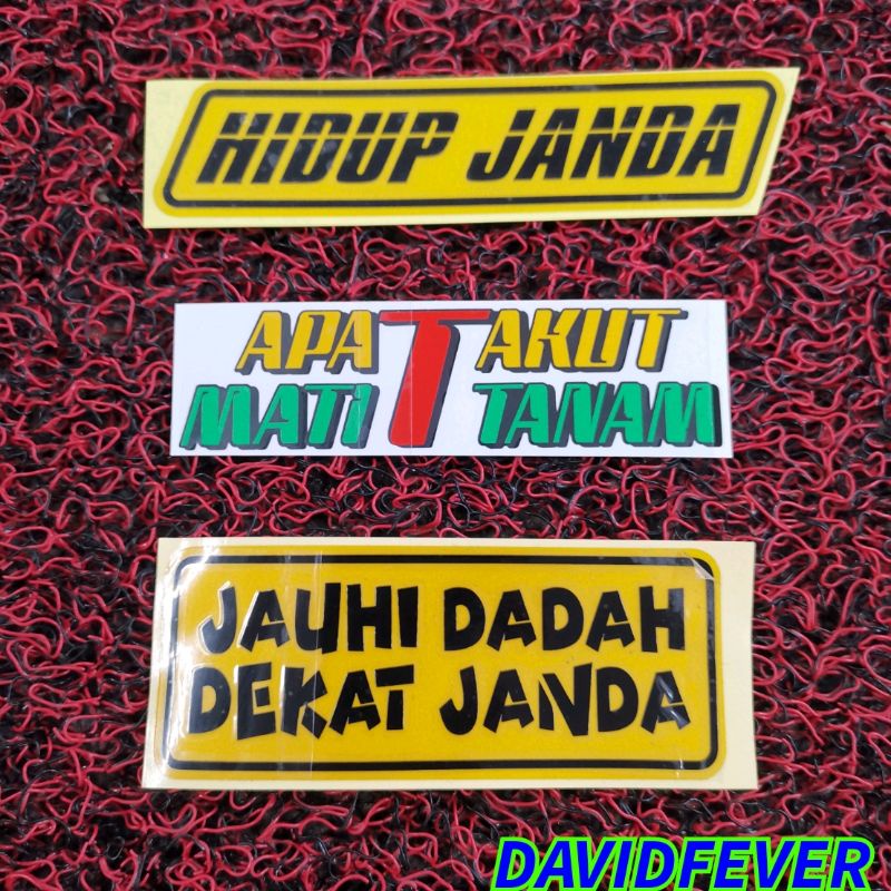 STICKER ARM ( HIDUP JANDA ) REFLECT ( APA TAKUT MATI TANAM ) ( JAUHI ...