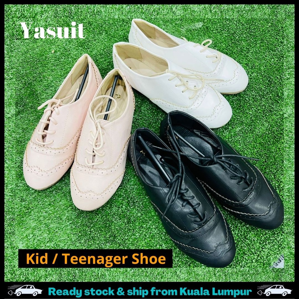 Faux Leather Muslim Shoe Unisex Kid Teenager Child Kasut Murah Economy ...