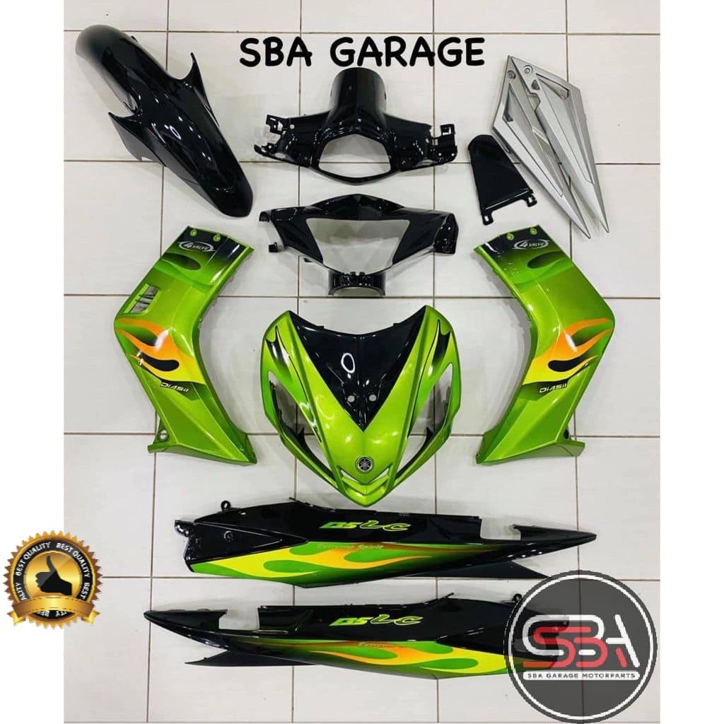 Coverset Bodyset Yamaha LC 135 V1 Hijau Api Original 100% Hong Leong ...