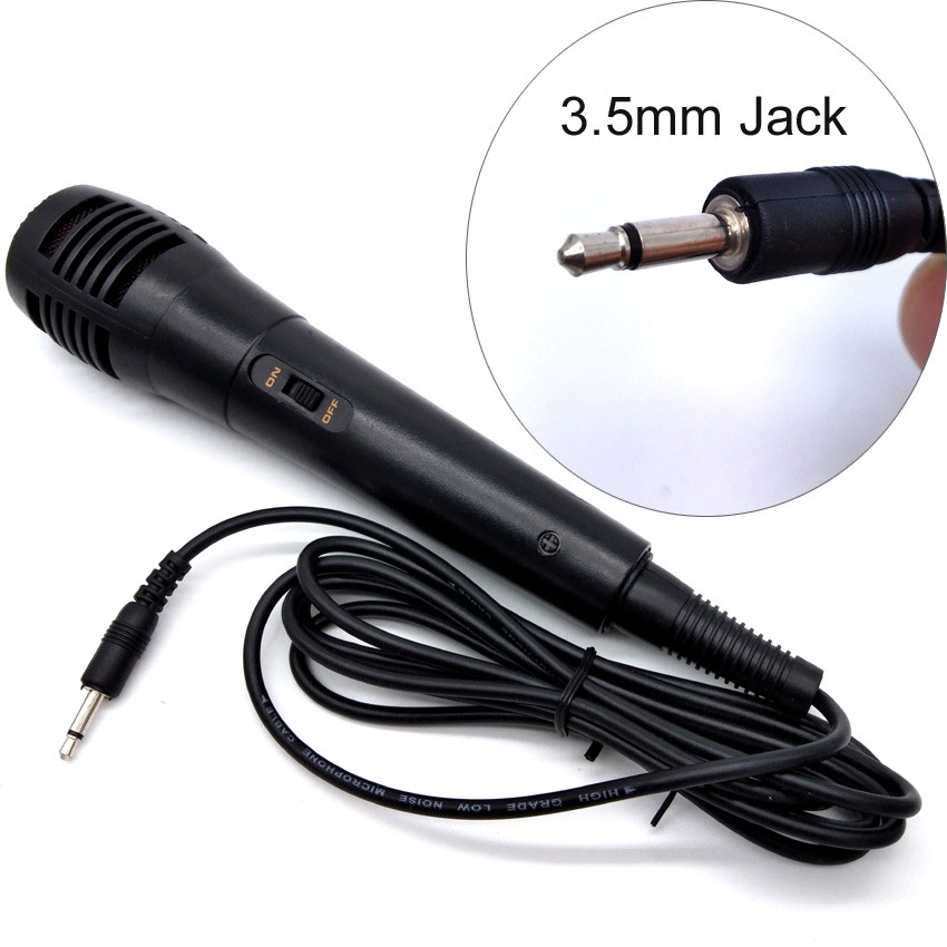 3.5mm Jack Wired Microphone with On/Off Switch For Karaoke Portable ...