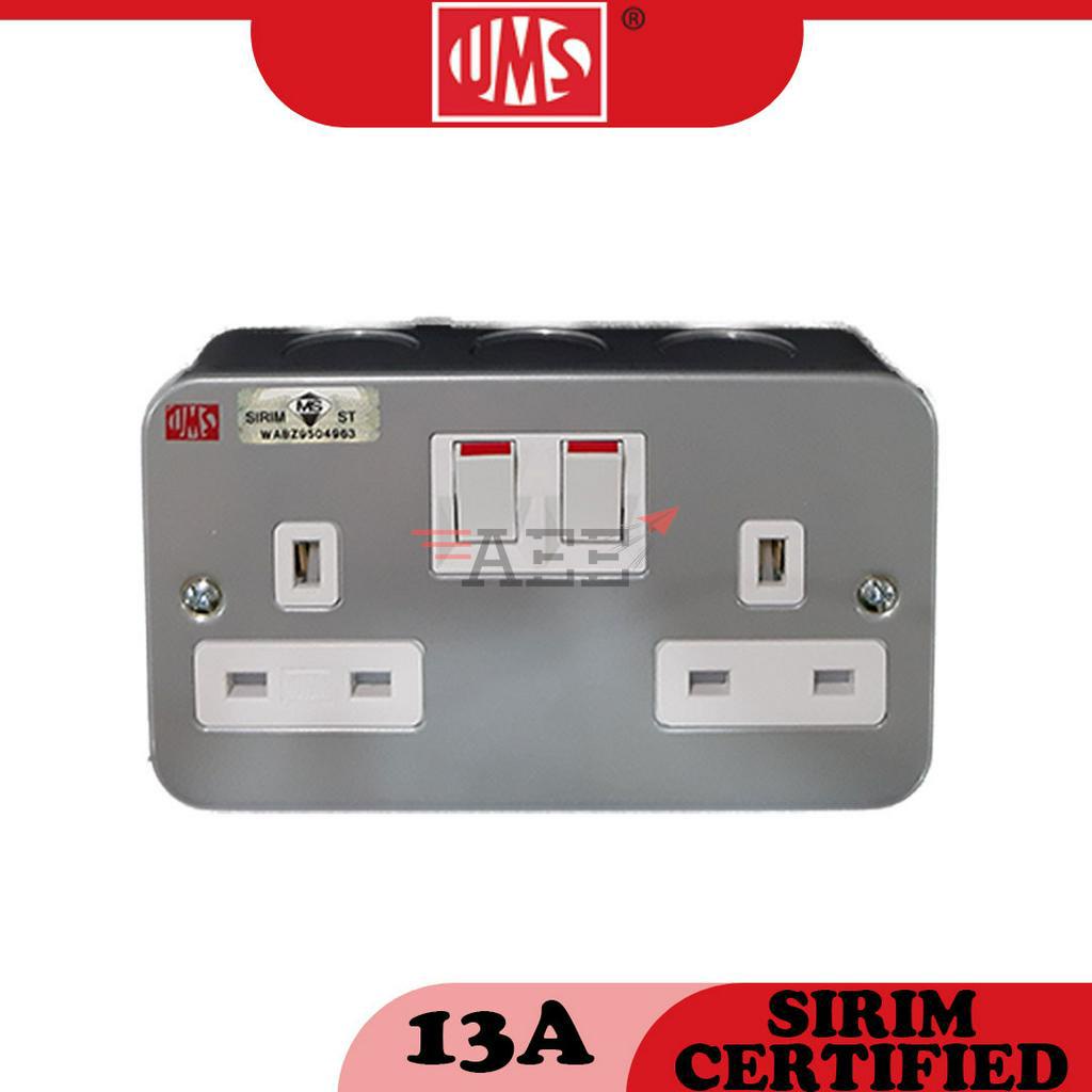 ( SIRIM ) UMS 13A Metal Clad Switch Socket (Single) Suis Soket Besi ...