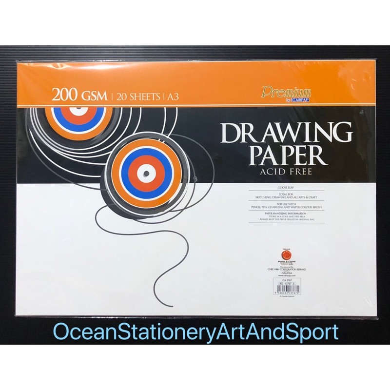 Campap Premium Drawing Paper 200gsm 20sheets A3 | Shopee Malaysia
