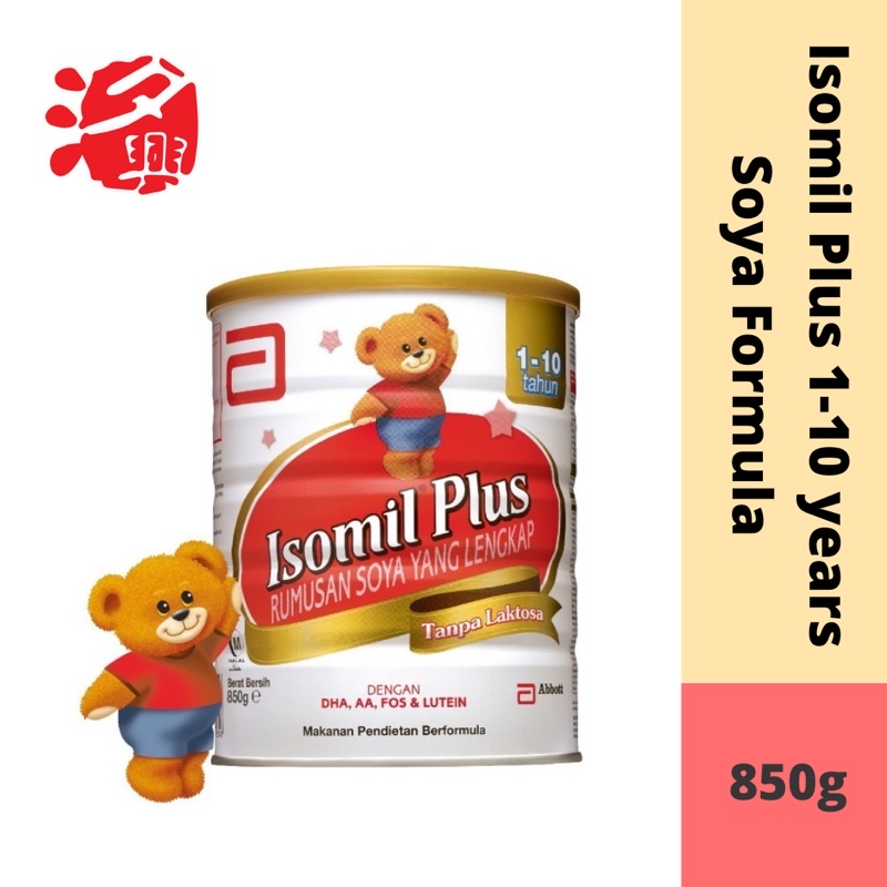 Isomil Plus 850g Tin (1 to 10 years )Soy Formula for Milk Protein ...