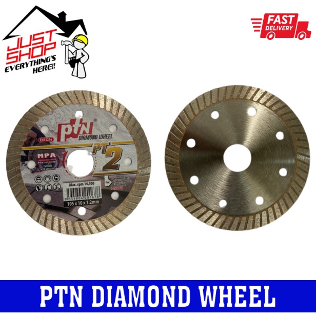4" PTN Diamond Cutting Wheel Disc PT 2 Ceramic/Tiles/Granite/Quartz ...
