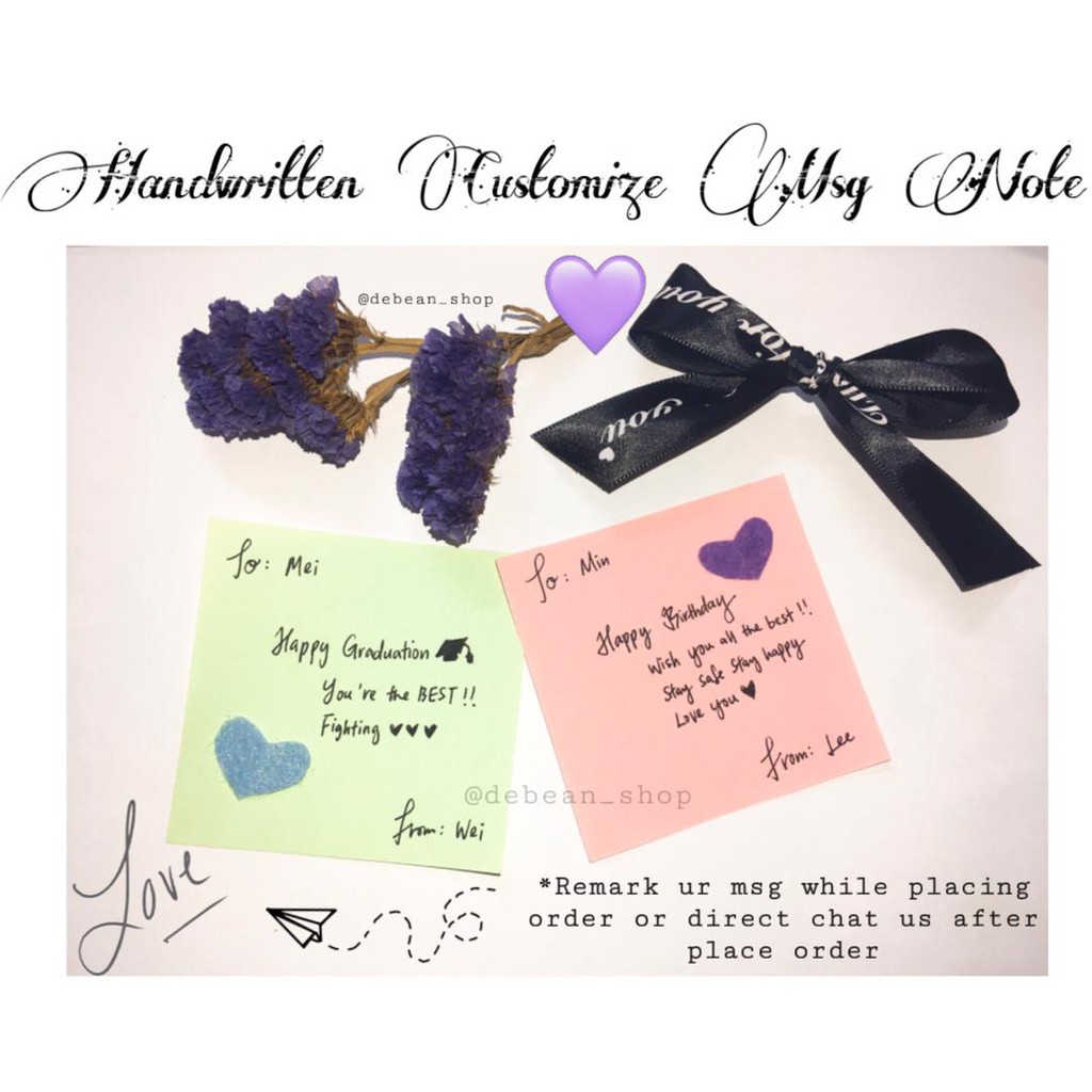 Handwritten Customize Message Note (1 Pc) | Shopee Malaysia