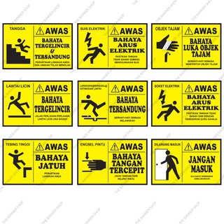 AWAS Sticker Board, Sign Keselamatan, untuk Contruction Site, Sekolah ...