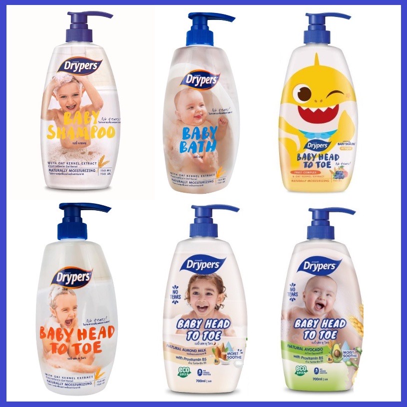 Drypers Head To Toes/Fruit Complex 500ml/750ml/Baby Shampoo | Shopee ...