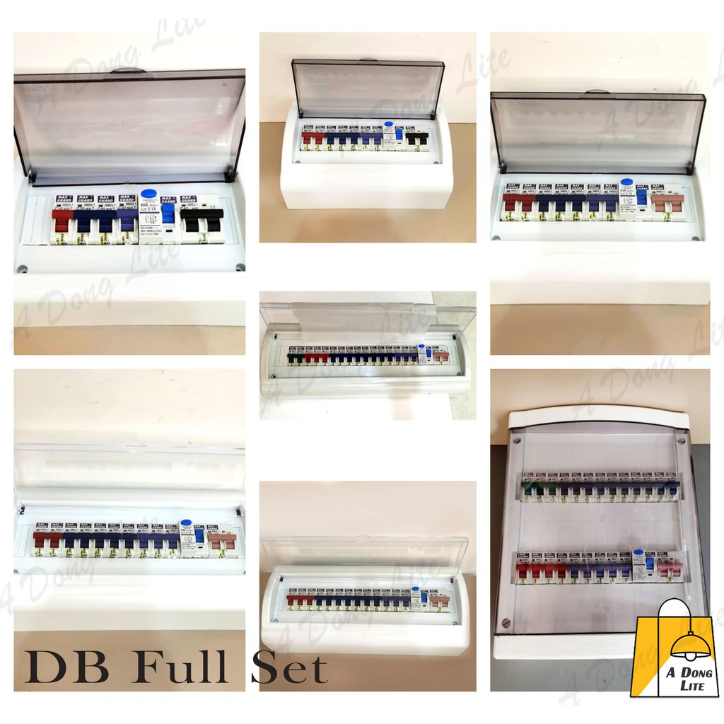 Maxguard 40a 63a Full Set Db Box With Mcb Elcb Main Switch Mcb Box