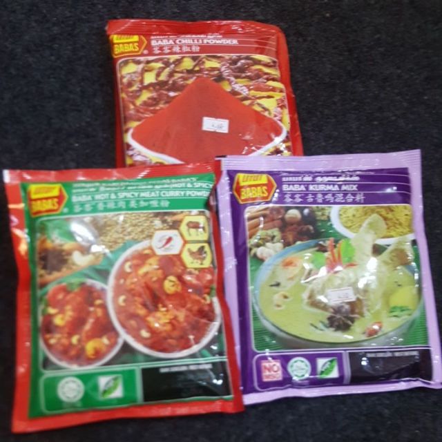 Babas Powder Chilli / Kurma / Hot & Spicy Meat Curry Powder 250g ...