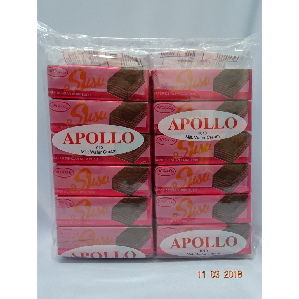 48 Pieces Apollo Milk Chocolate Wafer (LOCAL READY STOCKS) | Shopee ...