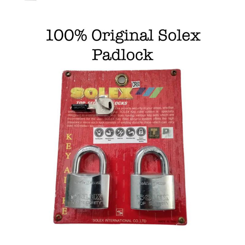 Solex 100% ORIGINAL Solex Padlock Mangga Rumah Kunci Masterkey Key ...