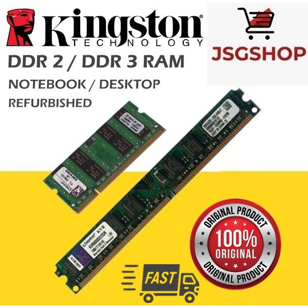 kingston Ram DDR 2 / DDR 3 / 1GB / 2GB / 4GB Longdimm Desktop RAM ...