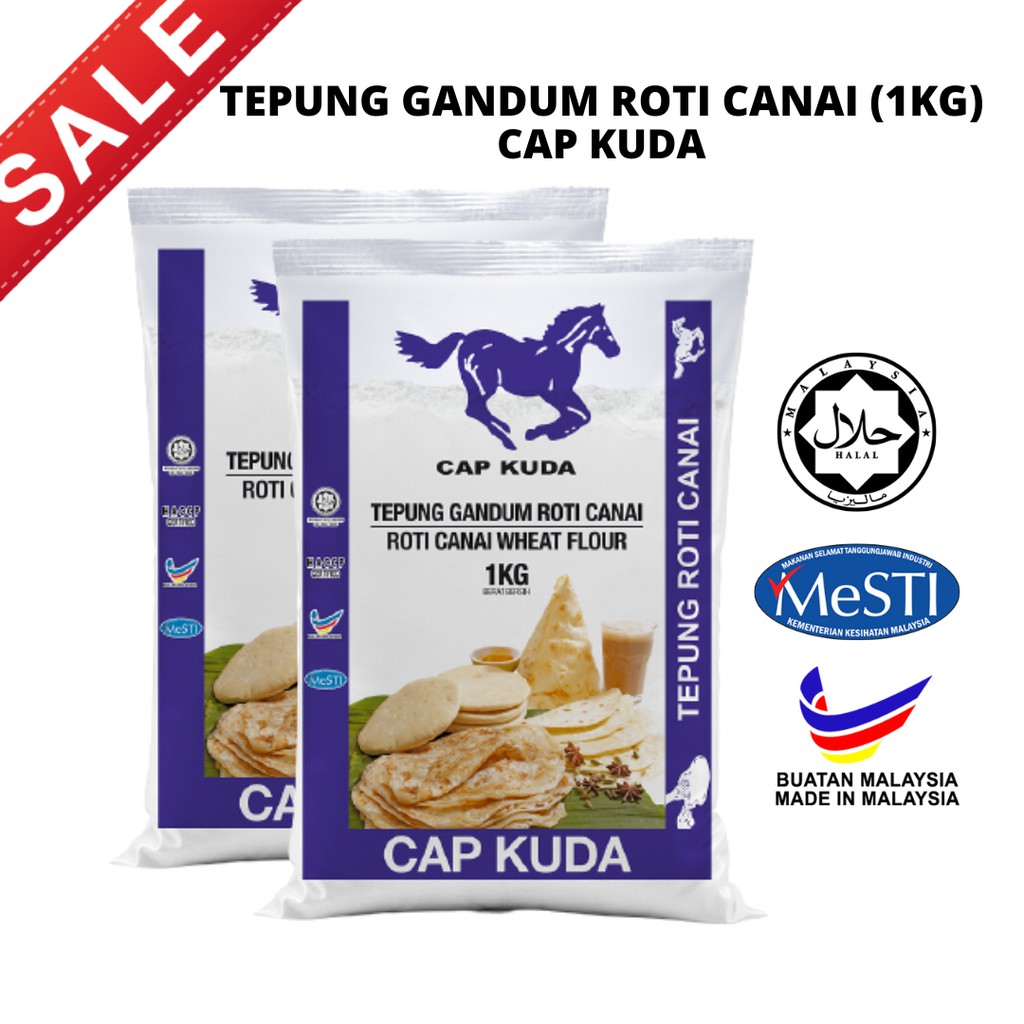 Tepung Gandum Roti Canai (1kg) Cap Kuda | Shopee Malaysia
