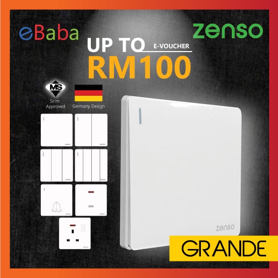 [SIRIM] Zenso Grande Switches & Sockets - Grande White Color #1gang ...
