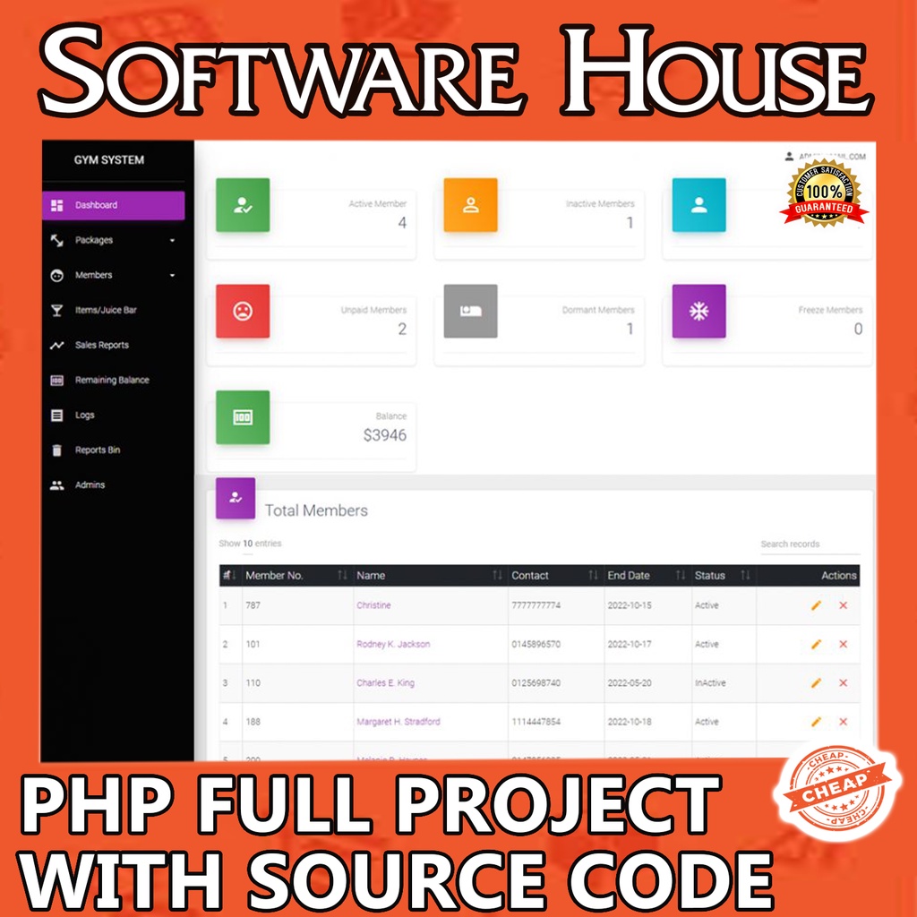 Gym Management System Full PHP Project with Source Code | Shopee Malaysia