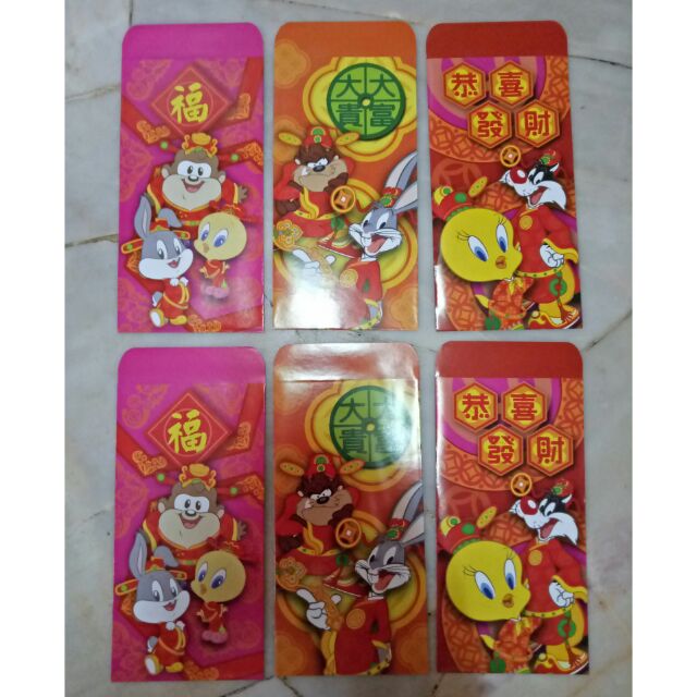 (Collection) Winnie The Pooh / Looney Tunes Red Packet Ang Pao (6 in 1 ...