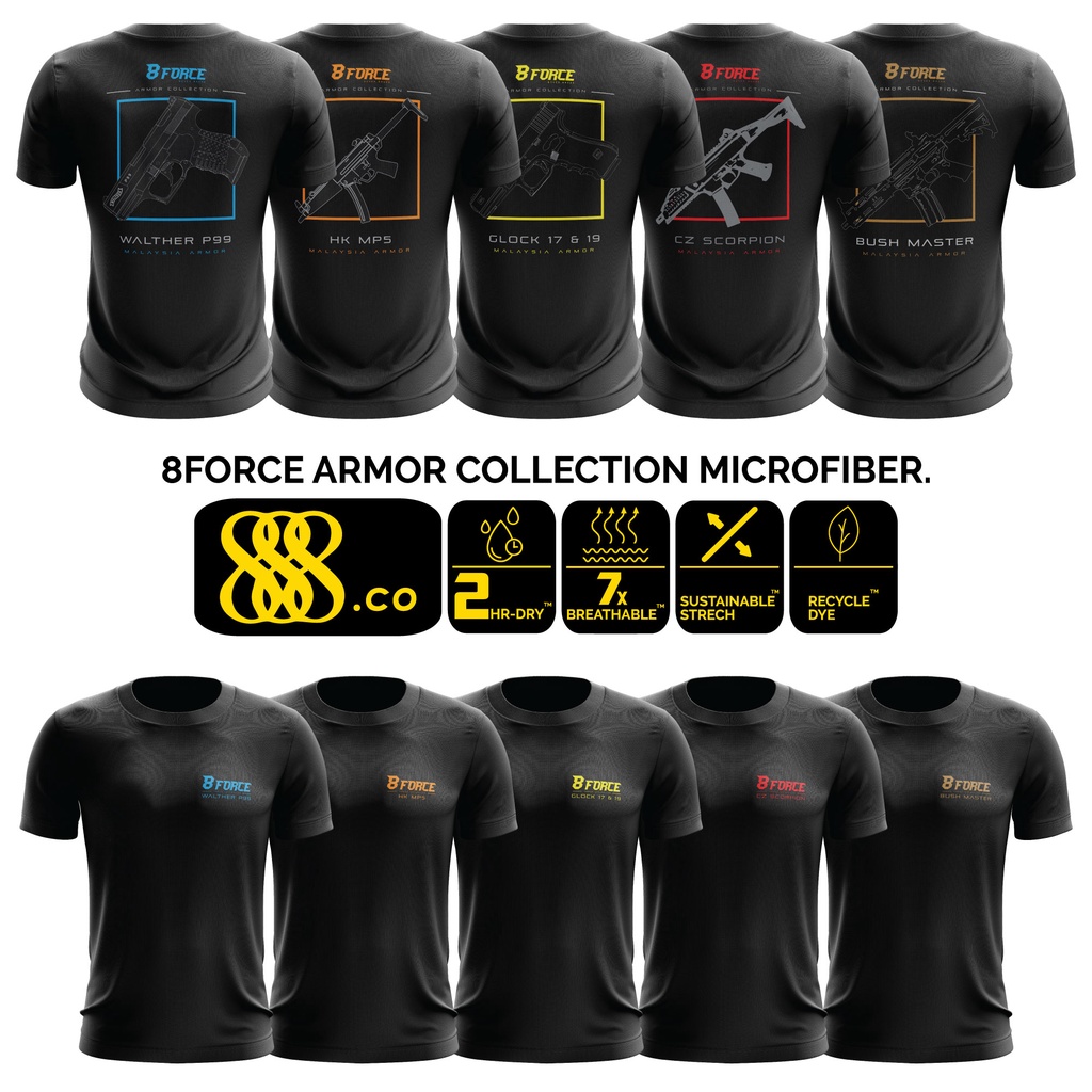 888.CO x 8FORCE ORIGINAL MICROFIBER TACTICAL TSHIRT (READY STOCK) ARMOR ...