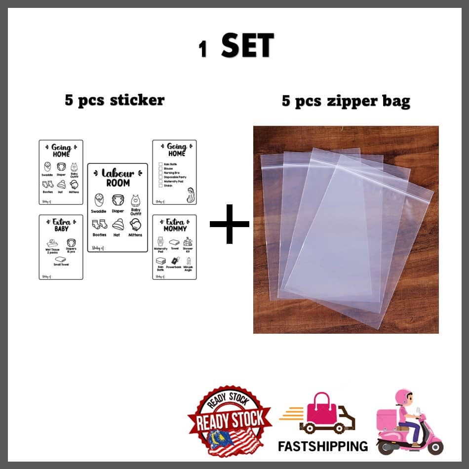 Bajet Maternity Plastik Zipper Bag || Beg Hospital || Beg Bersalin ...