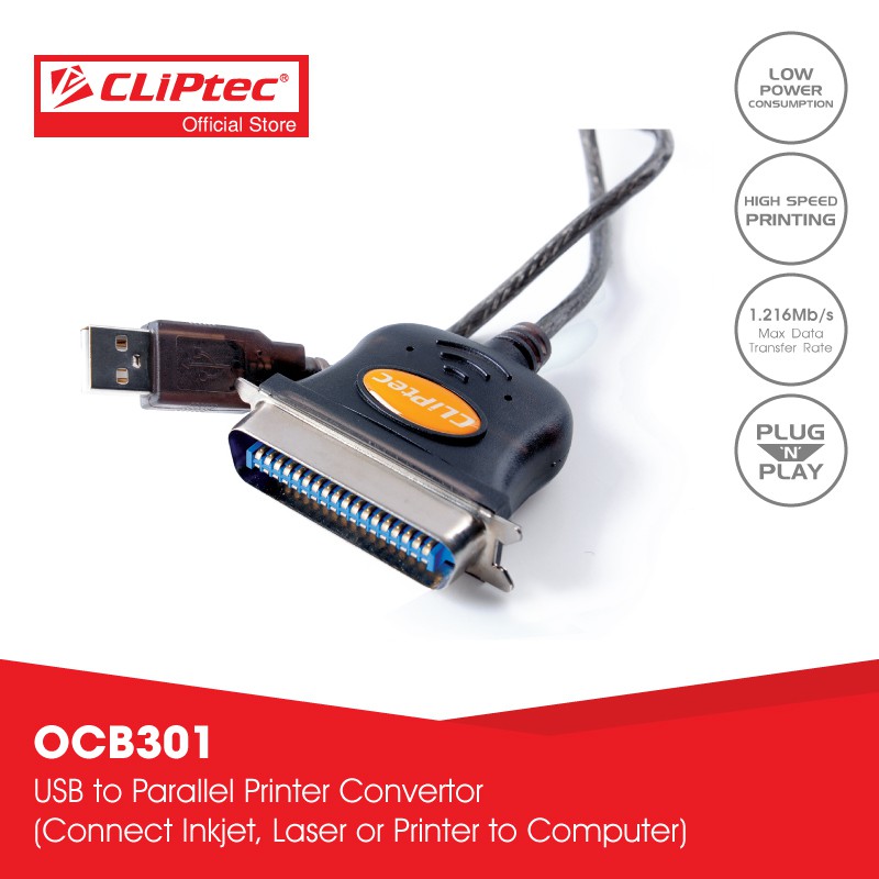 CLiPtec USB to Parallel Printer Convertor OCB301 | Shopee Malaysia