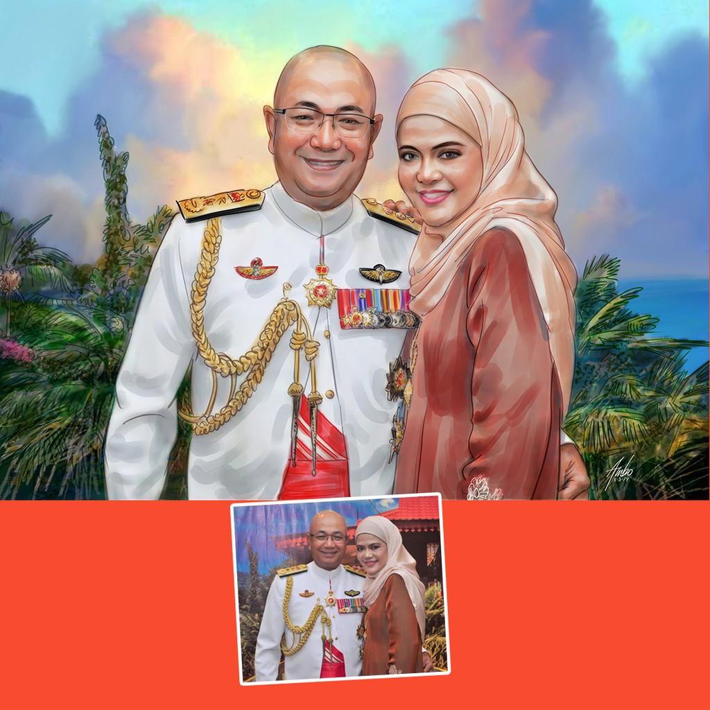 Lukisan-potret-saiz a4 a3 |sketch-bewarna | on paper | percuma frame a4 ...