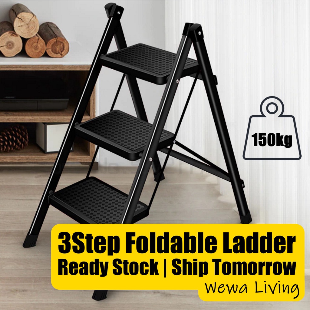 3 Step Foldable Ladder Lightweight | Shopee Malaysia