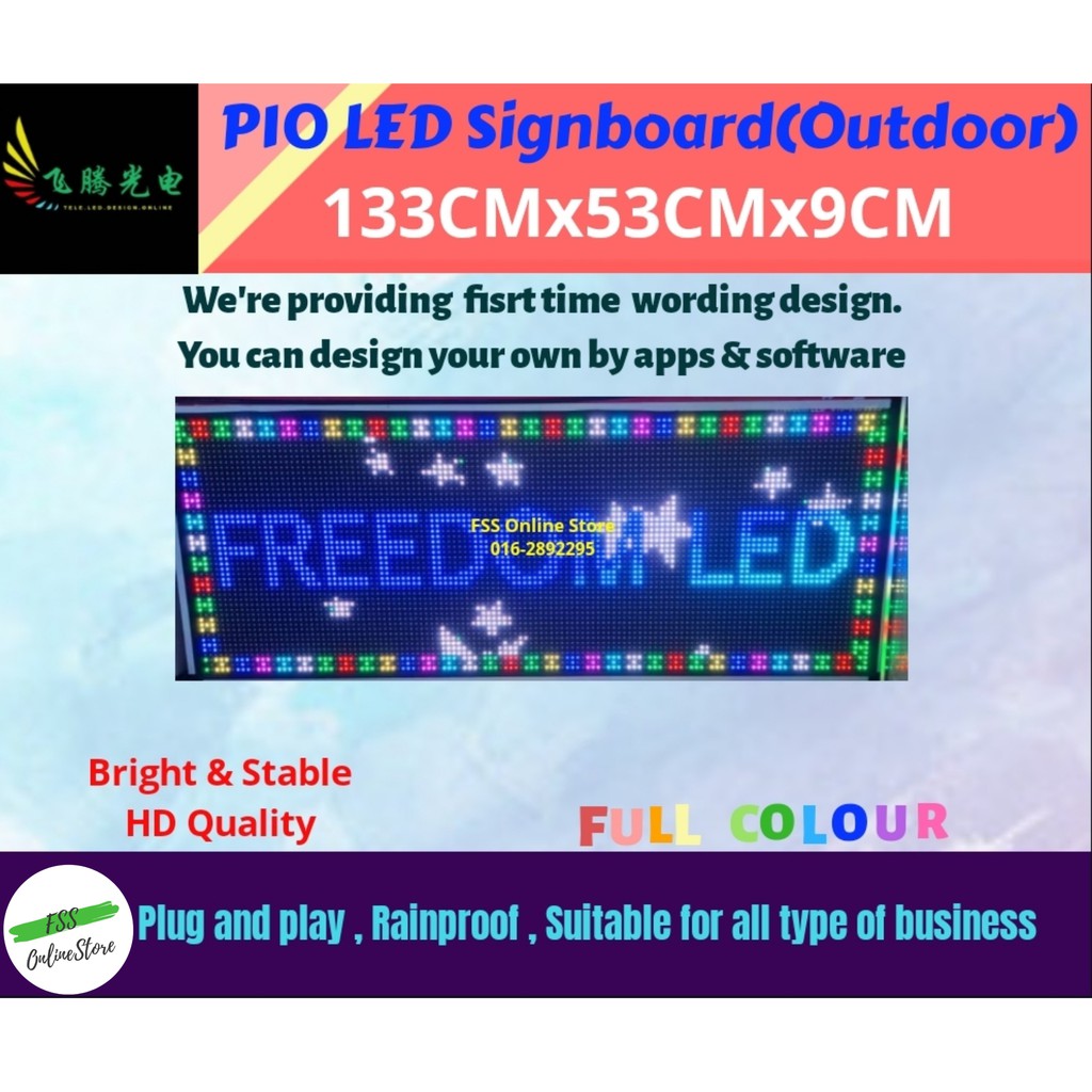 Full Colour P10 Led Display Signboard / Running Board(Outdoor) [133(L ...