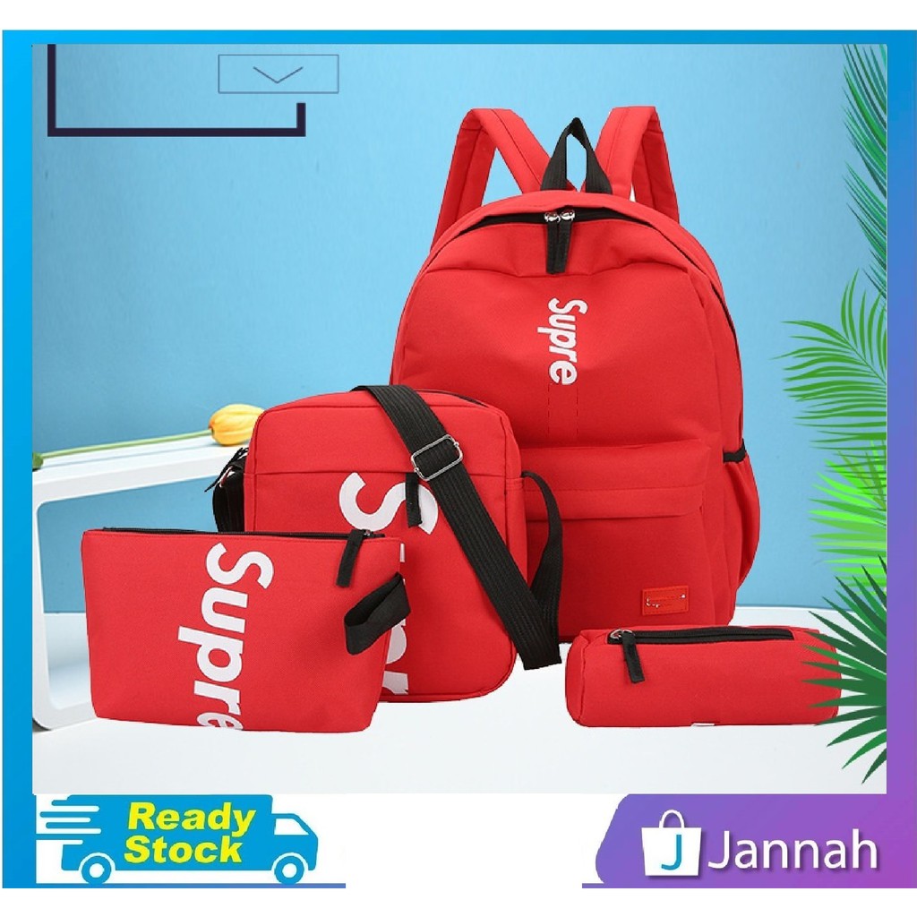 Beg sekolah perempuan bag sekolah Jannah 4 in 1 Super Backpack Set Beg ...