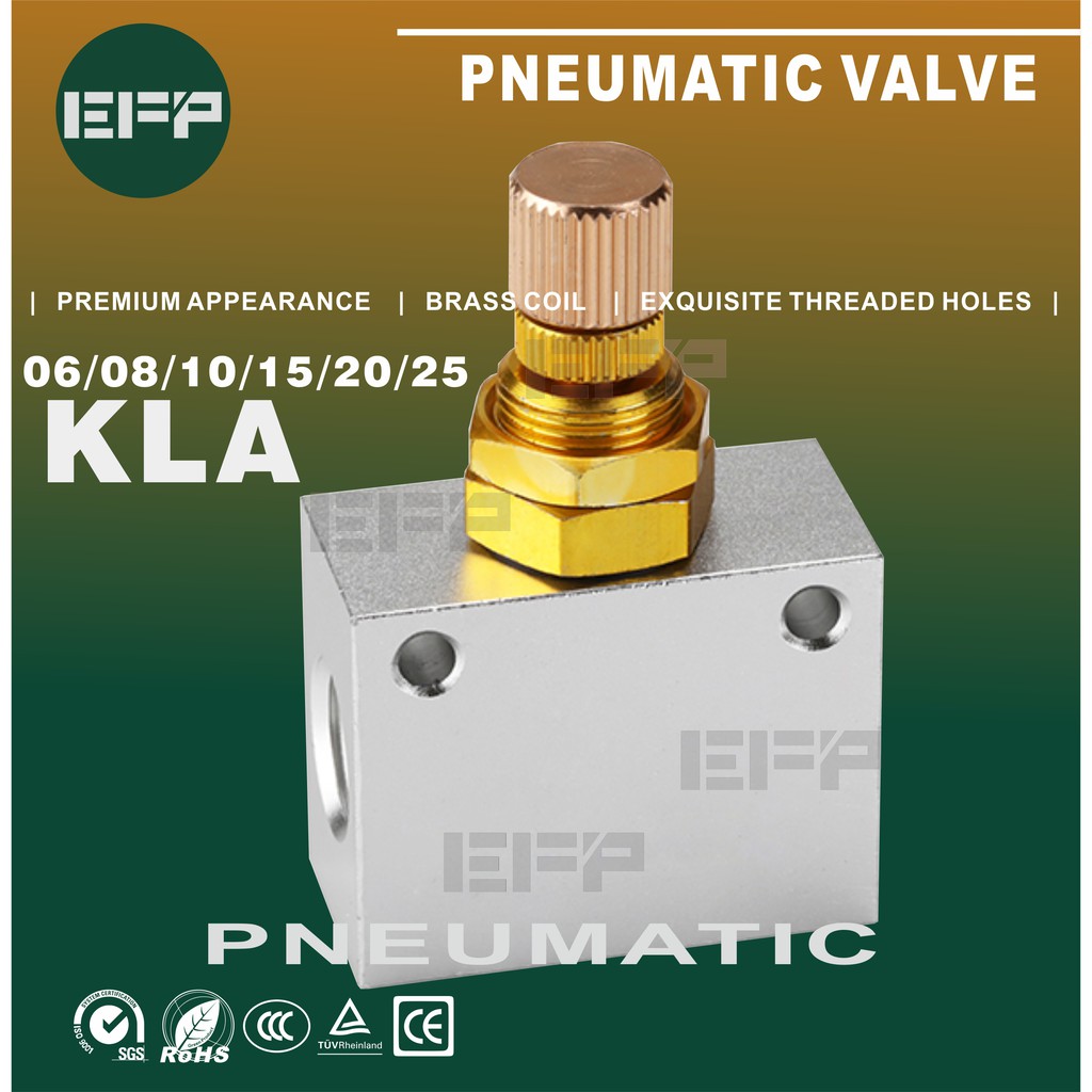 Kla-06/08/10/15/20/25 one-way pneumatic flow control valve throttle valve restrictor valve | BeeCost