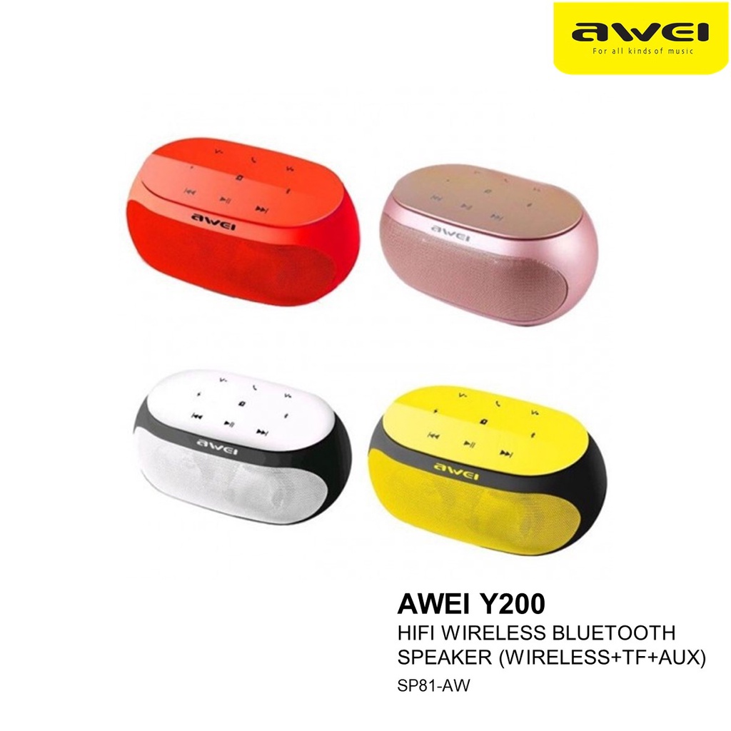 AWEI Y200 HIFI WIRELESS BLUETOOTH SPEAKER (WIRELESS+TF+AUX) | Shopee ...