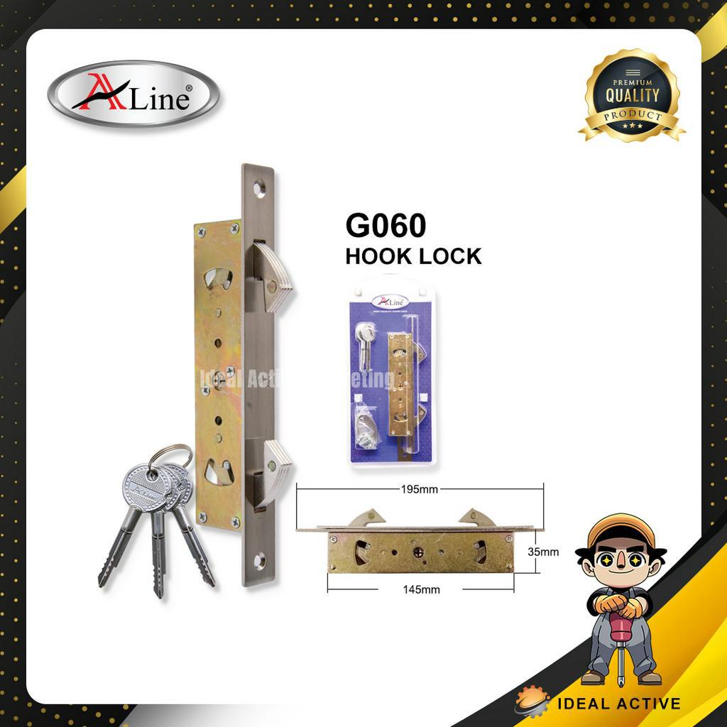 Aline G060 Hook Lock Handle Entrance Iron Door Gate Lock Set | Shopee ...