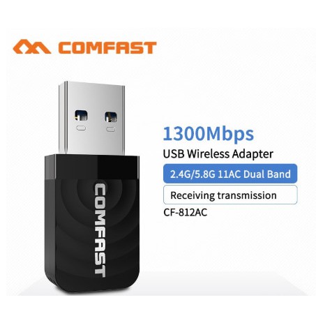 Mini wireless usb wifi network adapter dual band 5ghz cf-812ac ac1300 ...