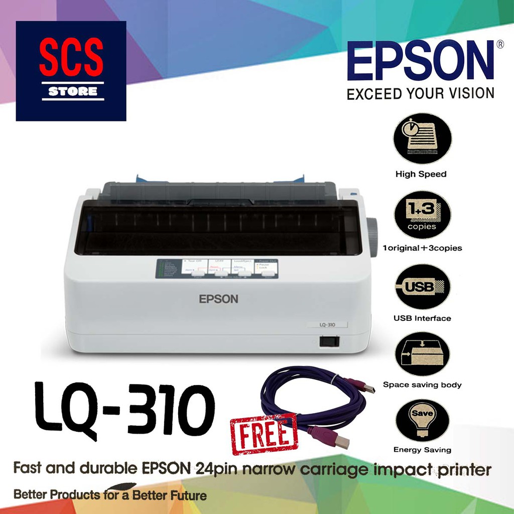 [ REDUCTION MYR 20.00 ] Epson lq310 dot matrix 24pin narrow printer ...