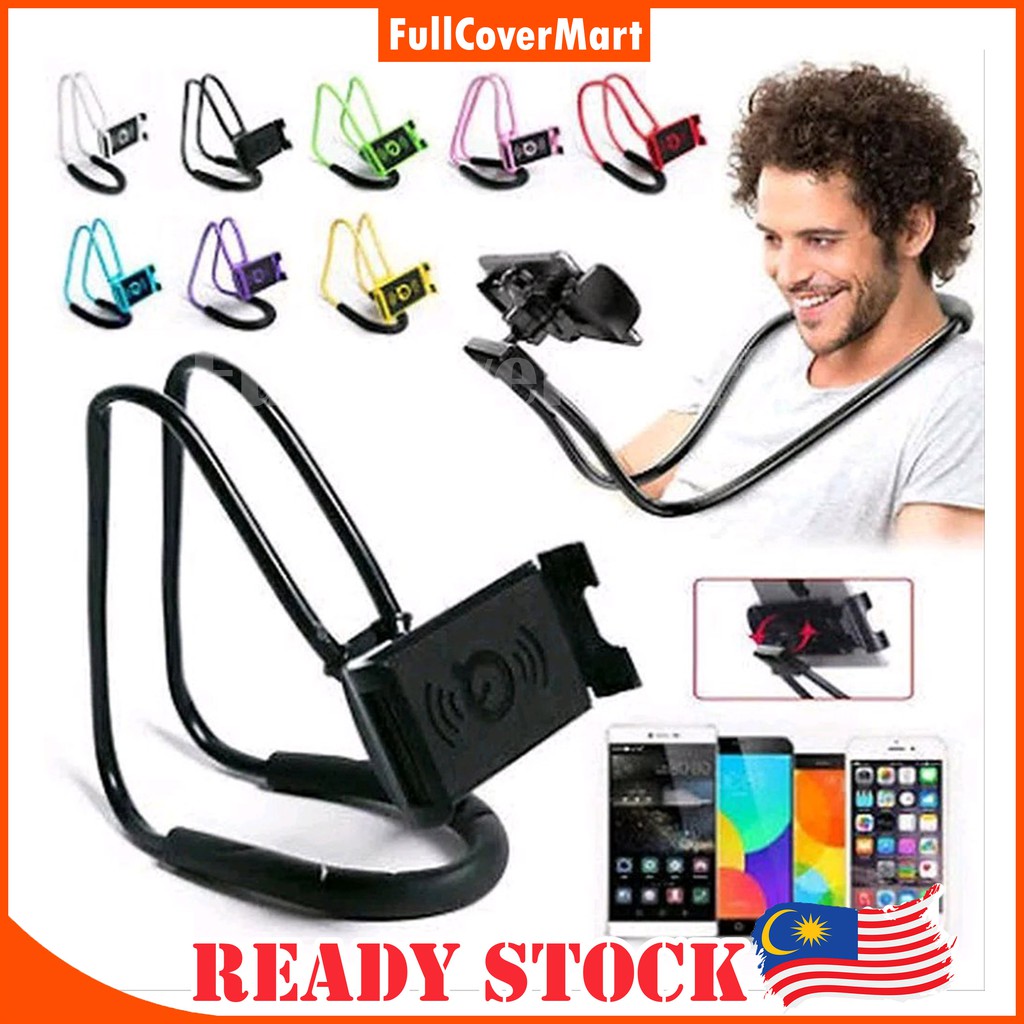 (HOL13) 360 Rotating Lazy Bracket Universal Flexible Neck Hanging Phone ...