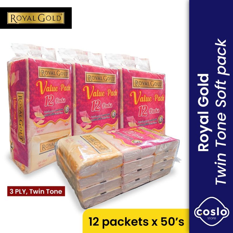 Royal Gold Soft Pack Tissue 3-Ply 50 sheets / Tisu Muka / Facial Tissue ...