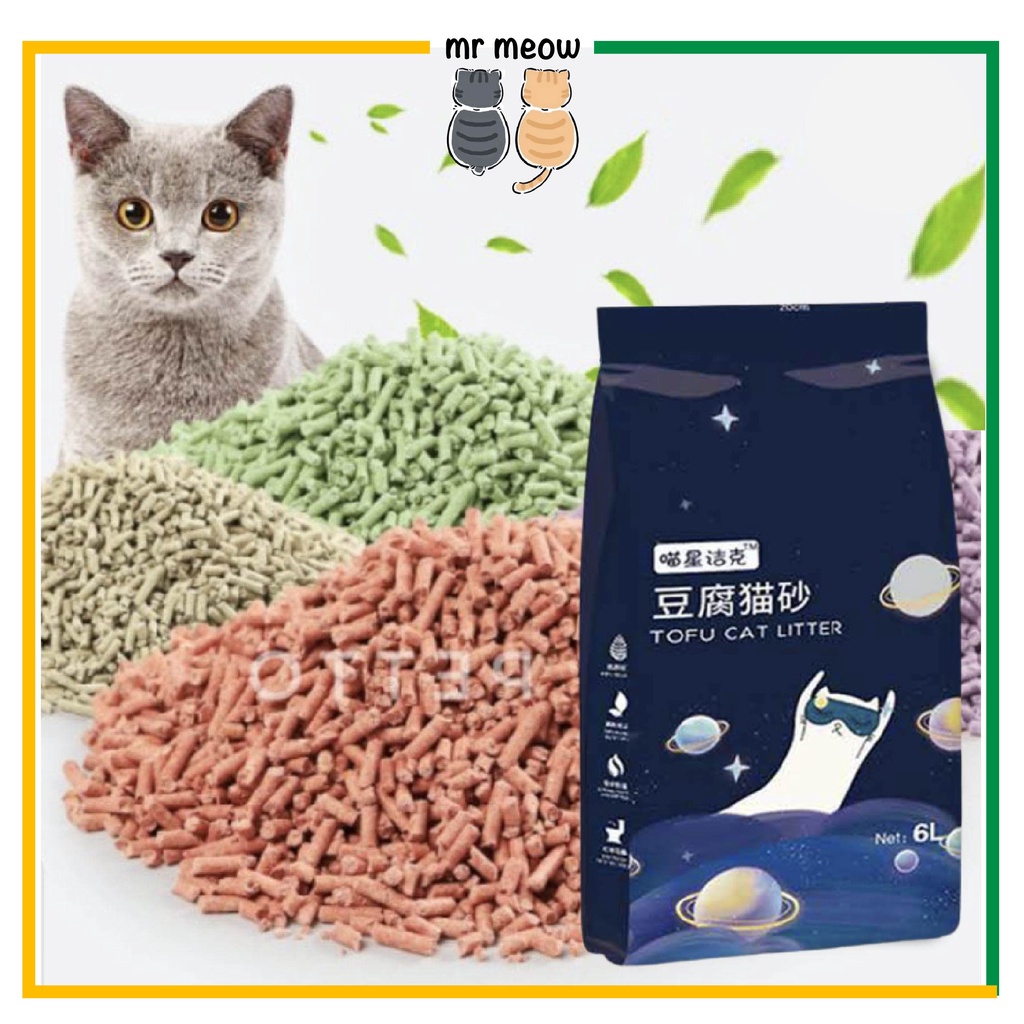 Mr Meow Flushable Tofu Cat Litter Pasir Kucing 6L | Shopee Malaysia
