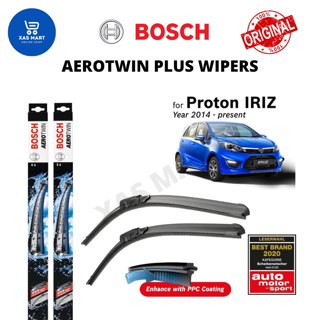 Genuine Bosch Aerotwin Plus Multi Clip Wiper Set for Proton Iriz (Year 2014-Present) (24"/16 ...
