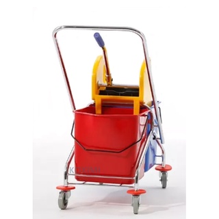30LX2 Down Press Double Bucket Mop Wringer / Commercial Mop Bucket ...