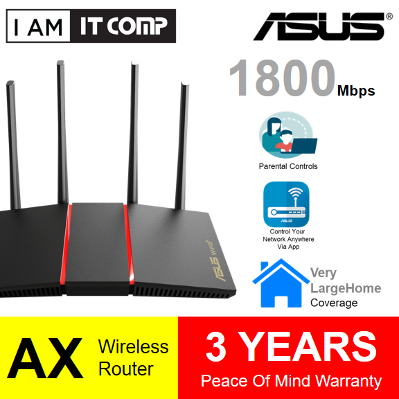 Asus router rt-ax55 wifi 6 gigabit with aimesh mesh wi-fi / rt-ax55 ...