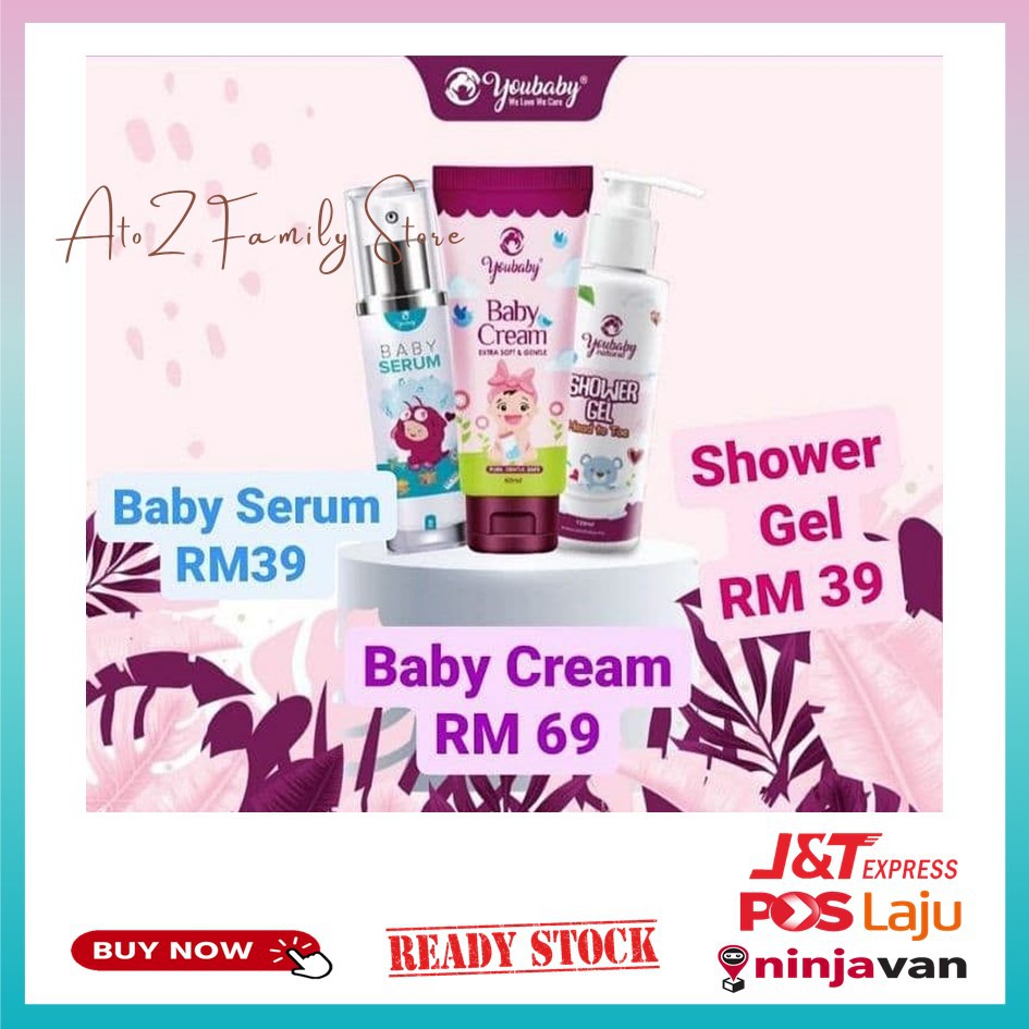 YOUBABY Cream Shower Gel Baby Serum Produk Natural Bayi Bebas SLS Dan ...