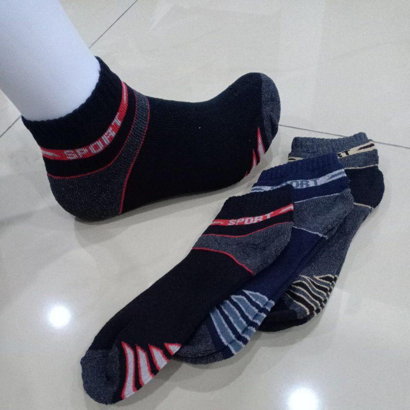 🧦3pasang Stokin pendek lelaki Tebal nipis Short stokin Sport stokin ...