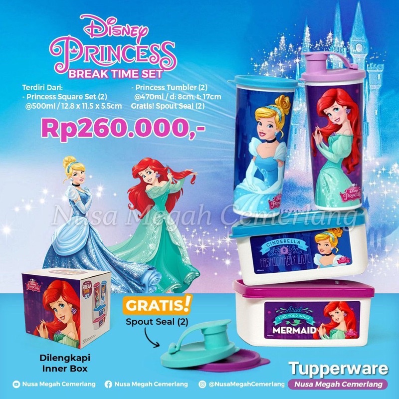 Breaktime princess tupperware / bekas makanan | Shopee Malaysia