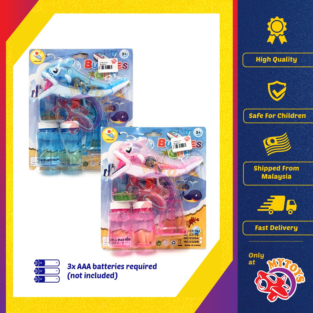Dolphin Whale Fish Design Battery Operated Bubble Gun Toy with Bubble ...